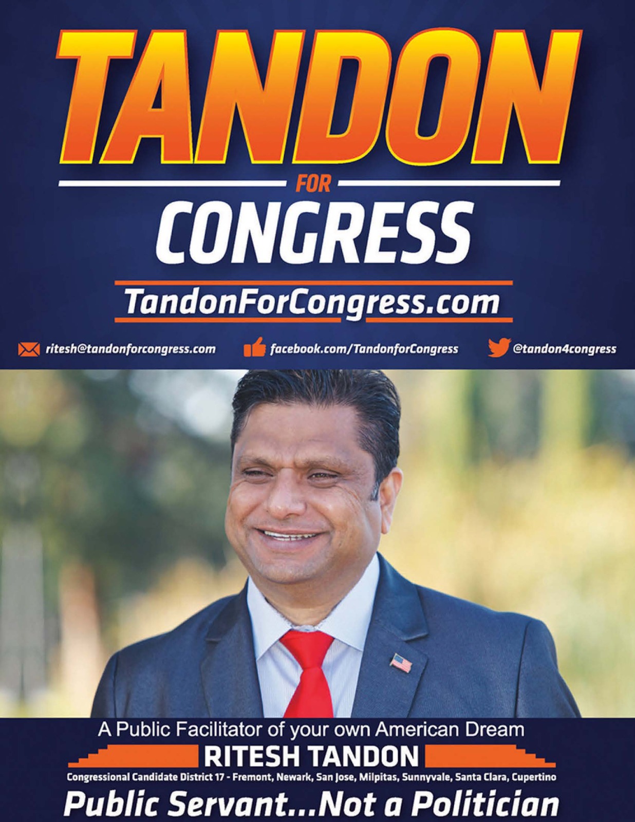Vietnamese Flyer - Ritesh Tandon for Congress